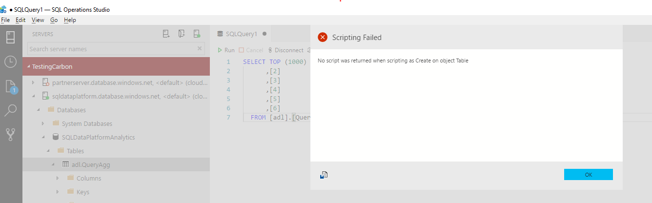 Azure SQL Data Warehouse: Scripting Tables and Views Fail · Issue #277 · microsoft ...