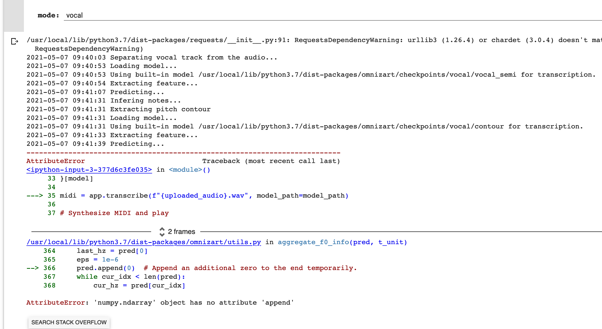 Vocal Transcription not working in the colab notebook · Issue #19 ...