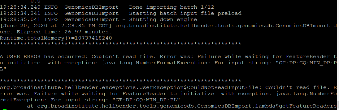 GenomicsDB does not recognize certain features in GVCF files. · Issue ...