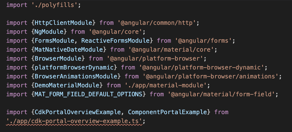 Docs Bug Stackblitz Examples Have Additional Ts In Component Import · Issue 20061 · Angular