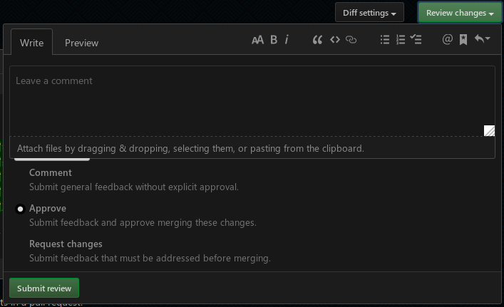 Review radio buttons not visible · Issue #796 · StylishThemes/GitHub-Dark · GitHub