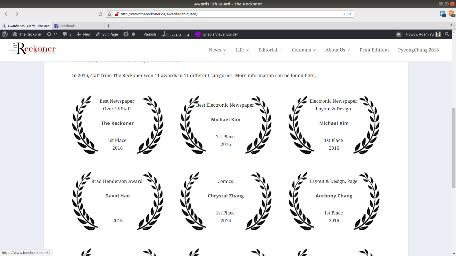 Awards Page Uniformity · Issue #11 · the-reckoner/reckoner-site · GitHub