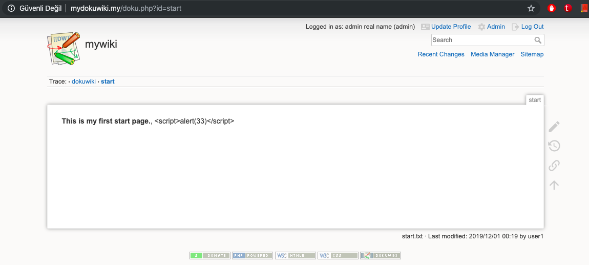 dokuwiki wiki title stored xss · Issue #2926 · dokuwiki/dokuwiki · GitHub