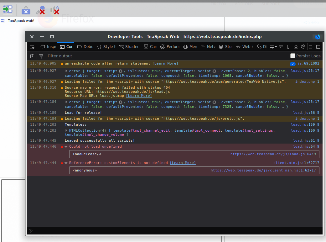 WebClient not working with Firefox browser · Issue #3 · TeaSpeak/TeaWeb · GitHub