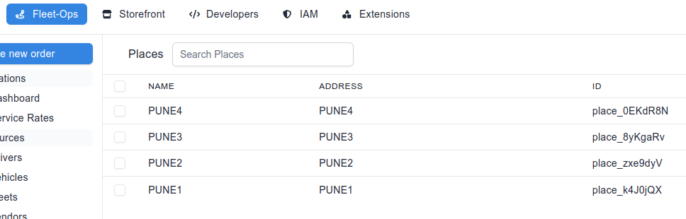 Added Places don't show up in Pickup, Dropoff or Return dropdowns in Create New Order form ...