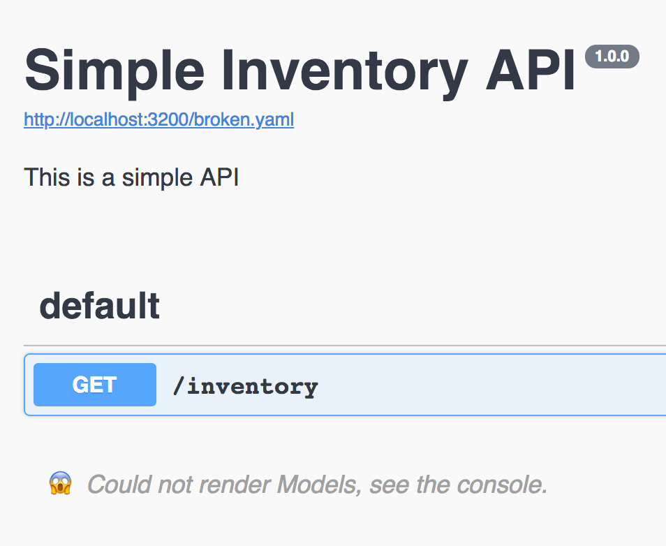 Bad Indentation Of Definition Breaks Models Component · Issue 4737 · Swagger Apiswagger Ui