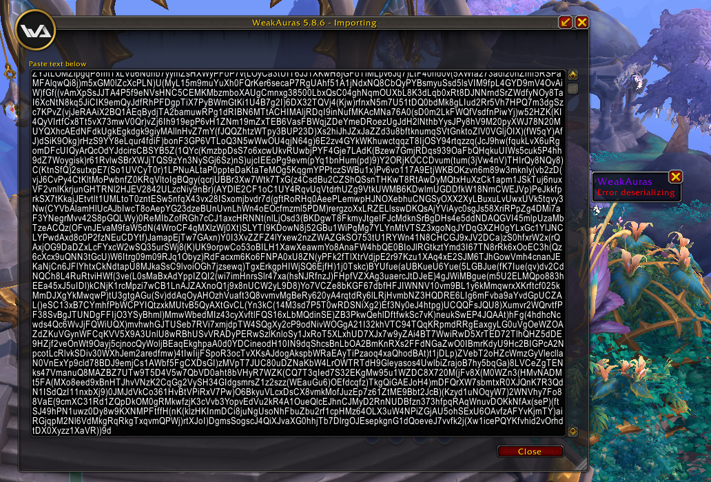 Error descompressing and error de deserialization · Issue #4722 · WeakAuras/WeakAuras2 · GitHub