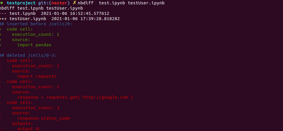 Nbdiff not working as expected · Issue #556 · jupyter/nbdime · GitHub