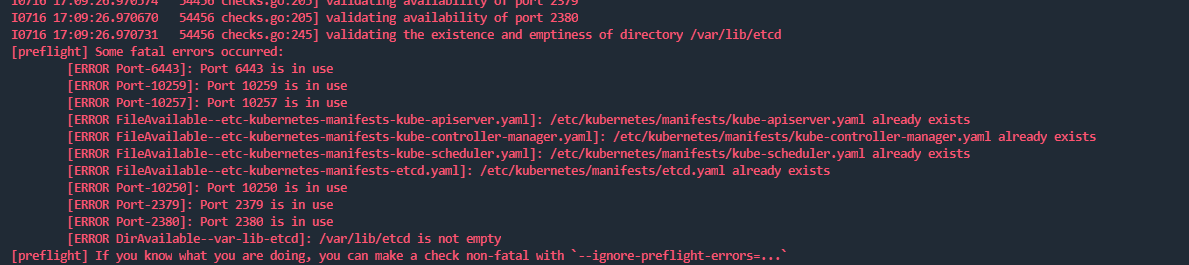 BUG: kubeadm init [ERROR Port-6443]: Port 6443 is in use · Issue #1327 · labring/sealos · GitHub