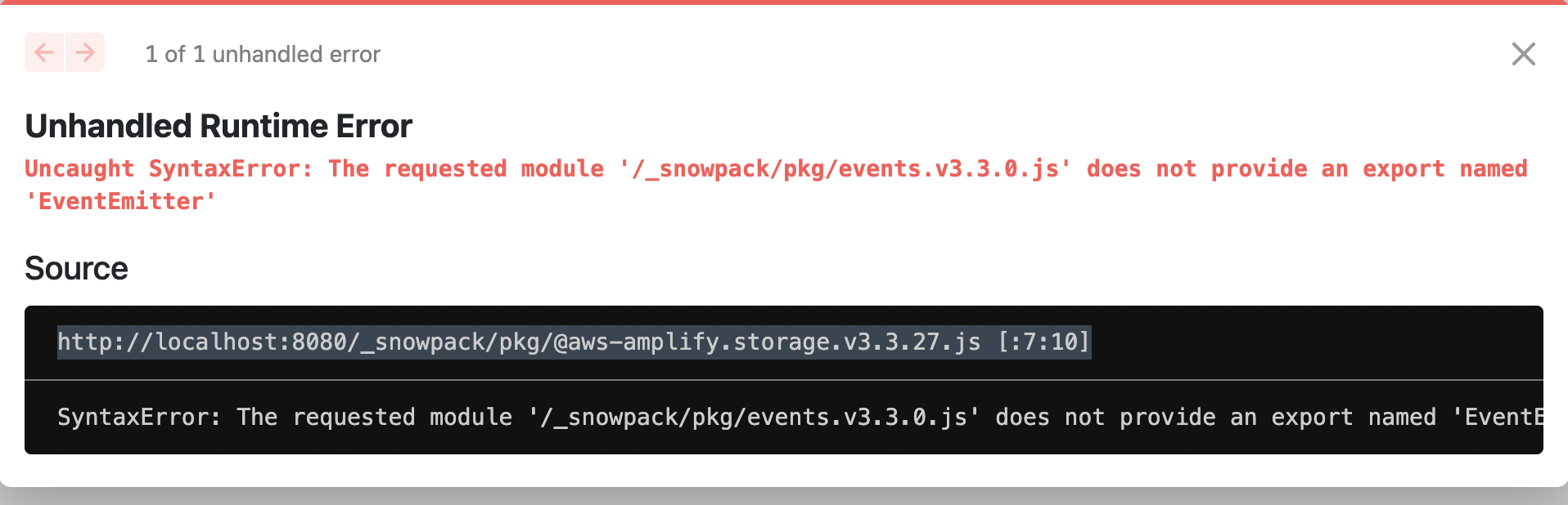 [BUG] Snowpack v3.1.1 and React