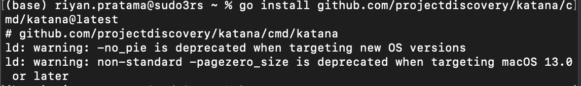 Cannot install in macOS Ventura 13.0 · Issue #148 · projectdiscovery/katana · GitHub