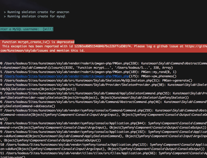 Function Mcrypt Create Iv Is Deprecated · Issue 188 · Kunstmaan Skylab · Github