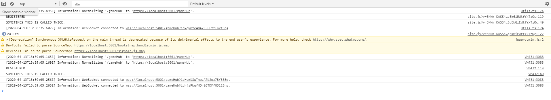 SignalR sometimes calls JQuery ready handlers again · Issue #20784 · dotnet/aspnetcore · GitHub