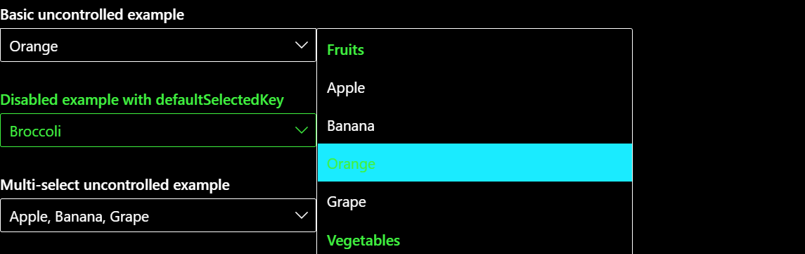 Dropdown item not readable when selected and disabled in high contrast mode · Issue #18309 ...