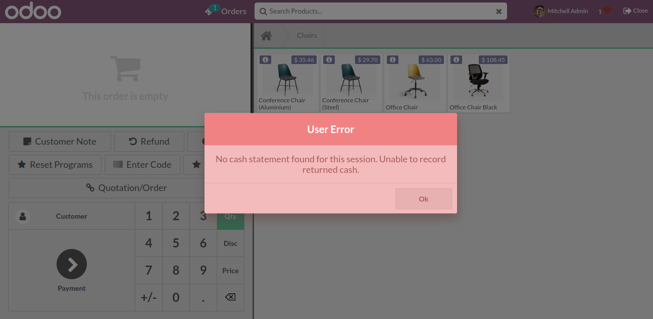 Point of sale only bank payment method error v15 v16 · Issue #93997 · odoo/odoo · GitHub