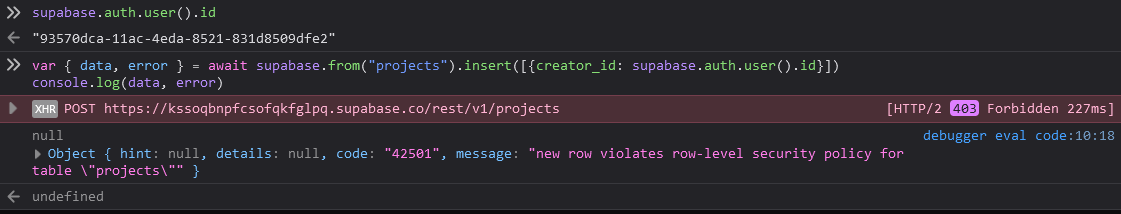 Cannot insert · supabase · Discussion #1150 · GitHub
