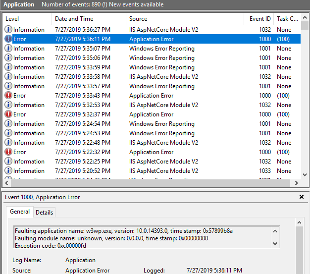 iis crash messages in production · Issue #3979 · OrchardCMS/OrchardCore · GitHub