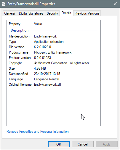 Method not found: 'Boolean System.Data.Entity.Core.Common.DbProviderManifest ...