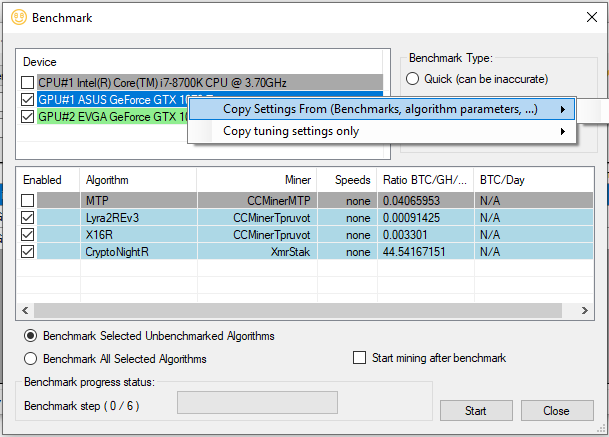 request simple clone benchmark to all cards · Issue #936 · nicehash/NiceHashMiner · GitHub