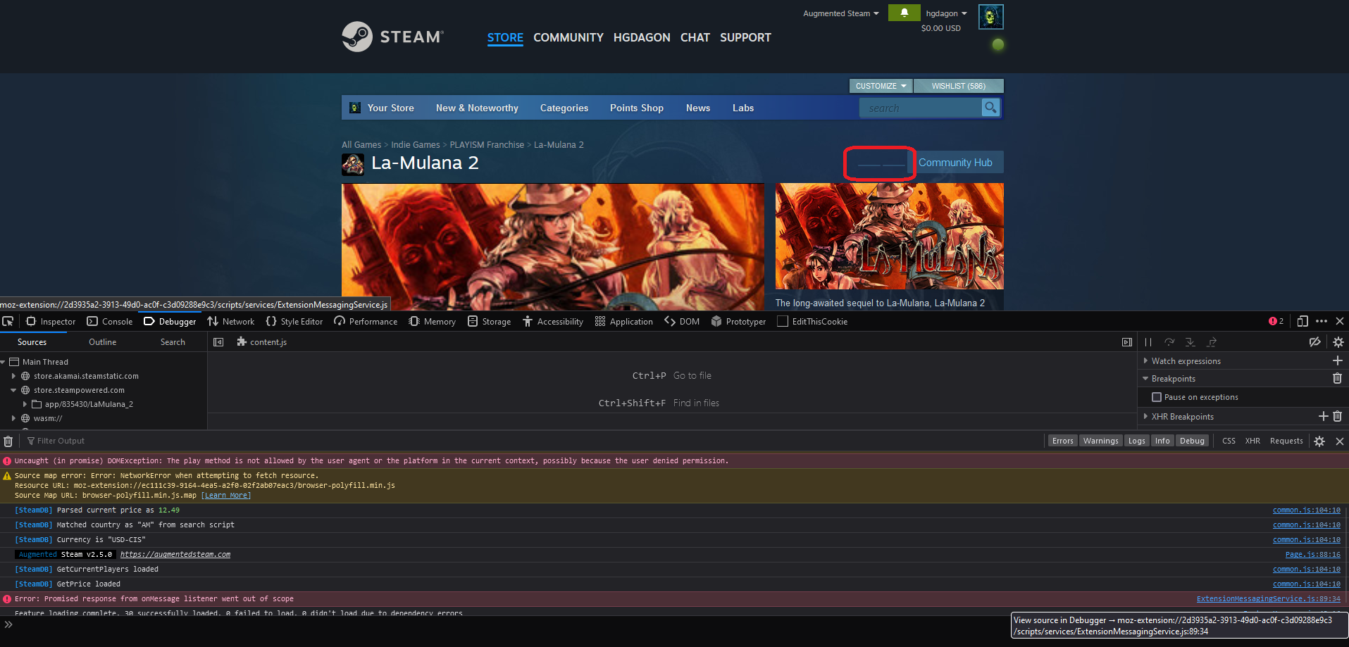 PCGW and SteamDB buttons at the top of the page appear only a few pixels tall · Issue #150 ...