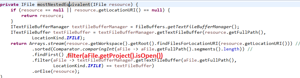 Eclipse Text Search Mostnestedproject Should Not Include Closed Projects When Detecting Which