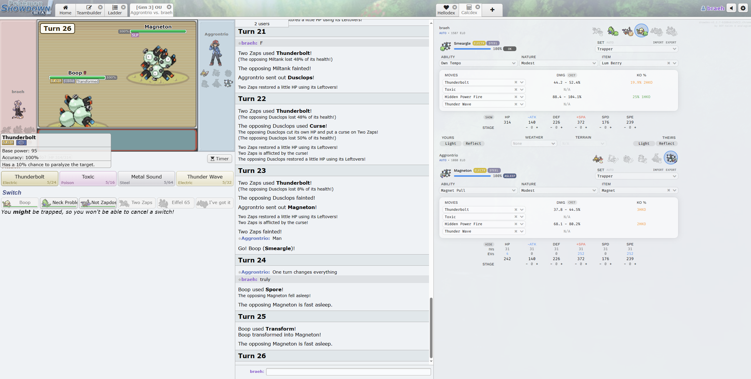 Smeargle transform grabs a prebaked moveset intead of the moves ...