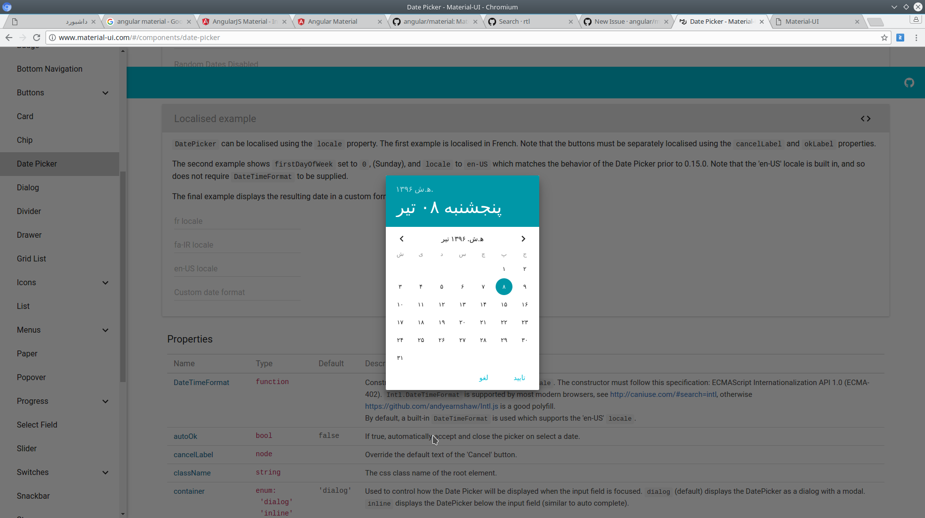 Can support persian calendar ? · Issue #5410 · angular/components · GitHub