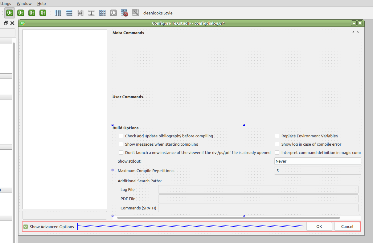 misalign of check boxes on Build config window · Issue #2238 · texstudio-org/texstudio · GitHub