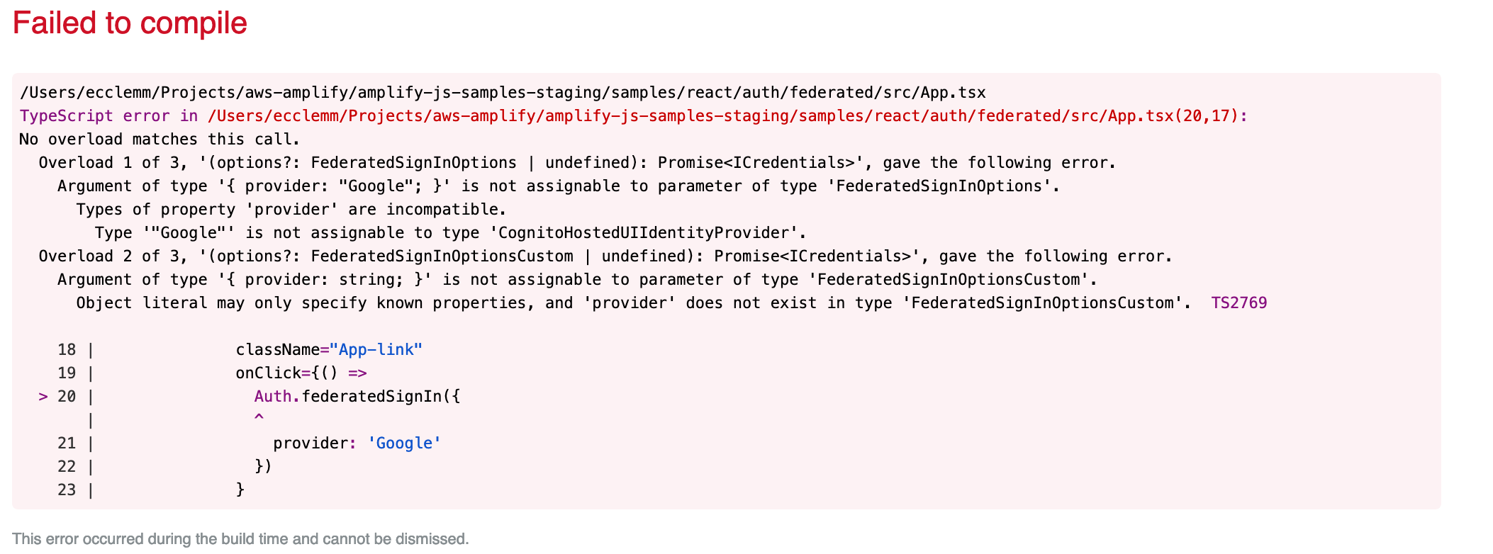 Ui Components Fed Sign In With Hosted Ui Bug · Issue 5232 · Aws Amplifyamplify Js · Github