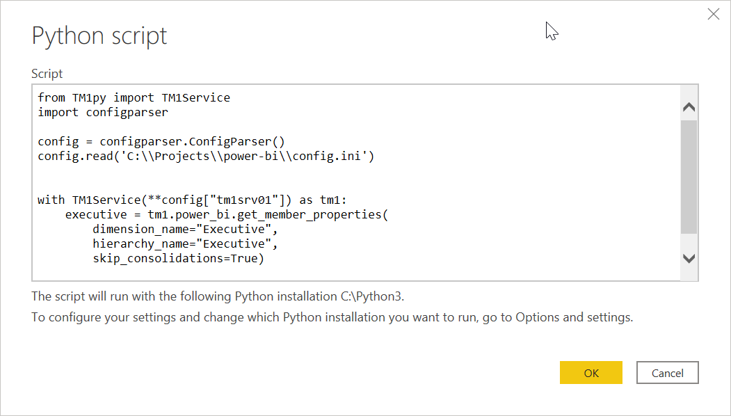 tm1py and powerbi getting started ? · Issue #306 · cubewise-code/tm1py · GitHub