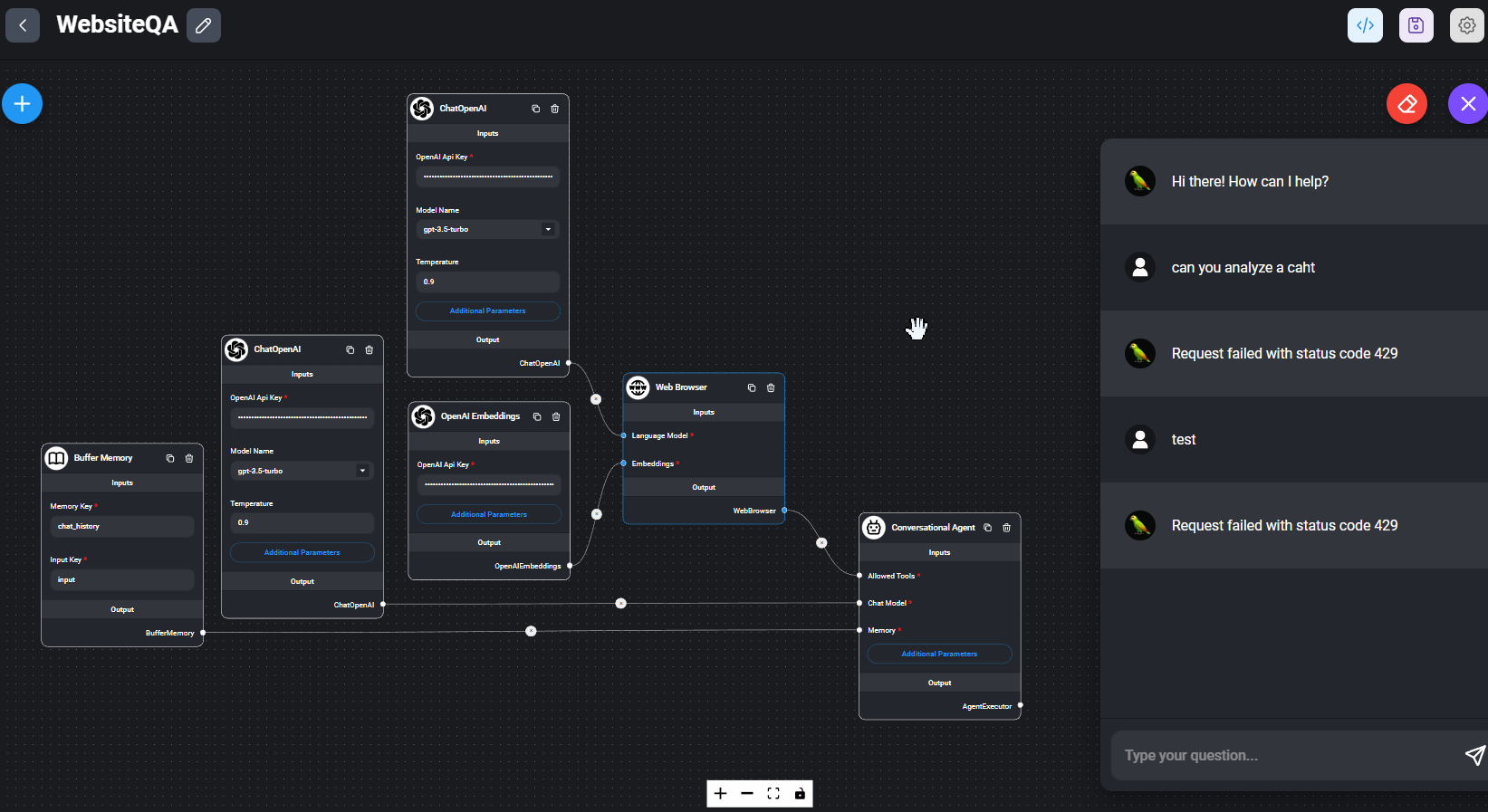 [BUG] Request failed with status code 429 · Issue #134 · FlowiseAI ...