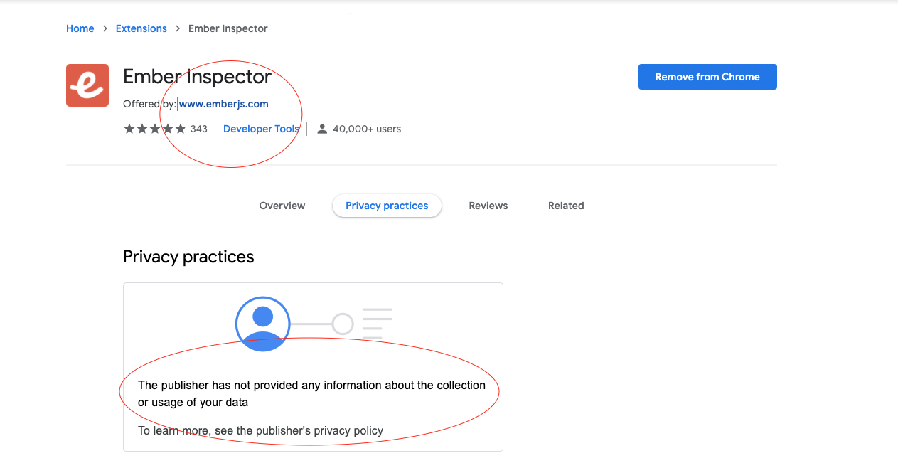 Certify data usage on the Privacy practices for Chrome Extension · Issue #1510 · emberjs/ember ...