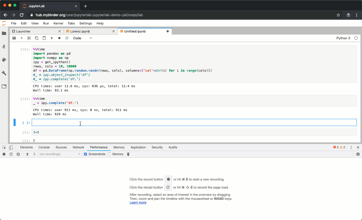 Autocomplete For Large Dataframe Objects Wedges The Ui · Issue 5911 · Jupyterlabjupyterlab 