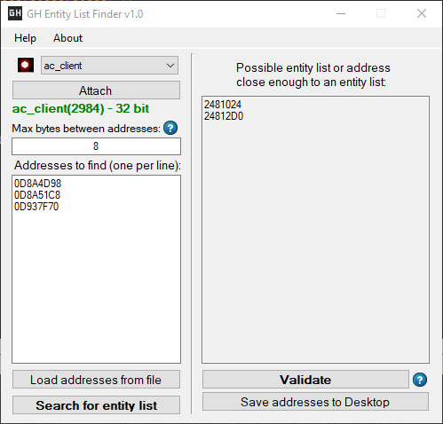 GitHub - guided-hacking/GH-Entity-List-Finder: Scans game processes for ...