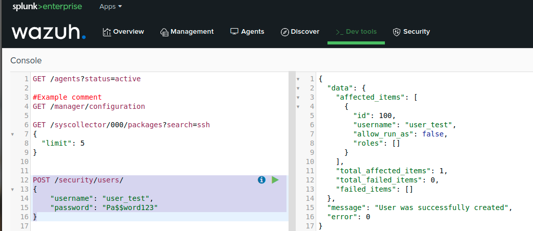 Unable to create a Wazuh API user from Dev Tools · Issue #1081 · wazuh/wazuh-splunk · GitHub