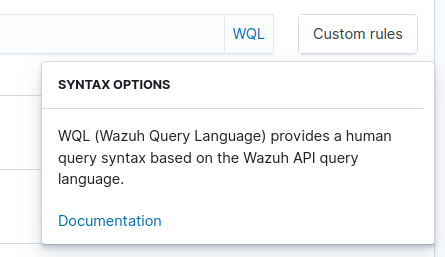 The documentation link for WQL is not working · Issue #5867 · wazuh/wazuh-dashboard-plugins · GitHub