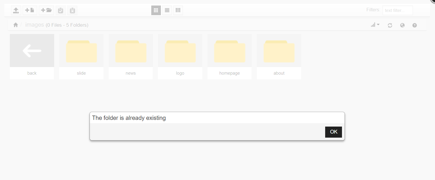 Error - The folder is already existing · Issue #463 · trippo/ResponsiveFilemanager · GitHub