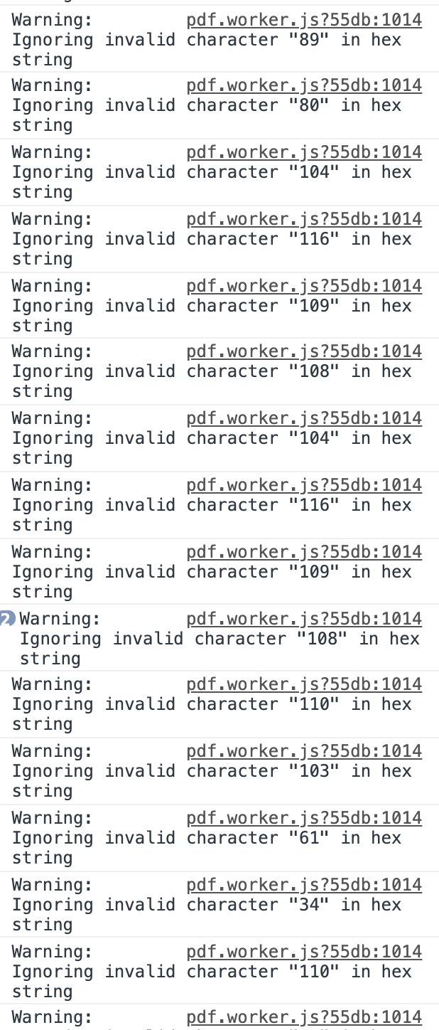 I got so many warning like this:Ignoring invalid character "xxx" in hex string · Issue #166 ...