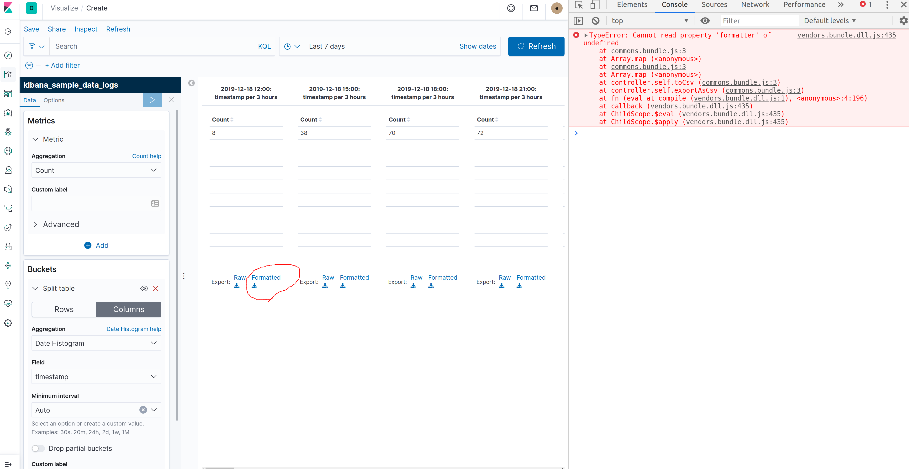 Formatted CSV export causes error · Issue #53795 · elastic/kibana · GitHub