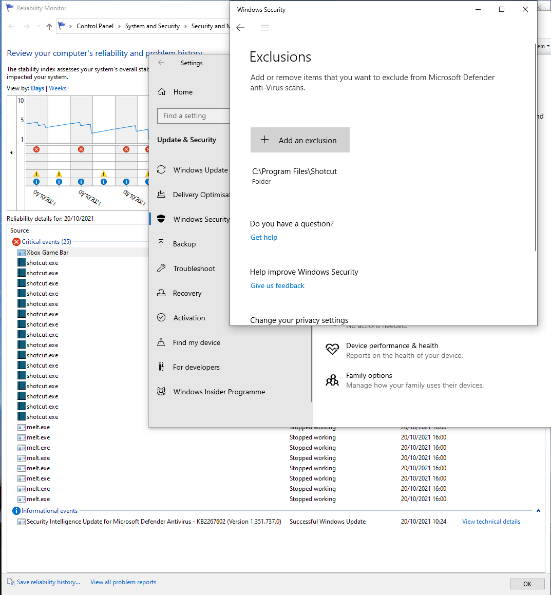 Shotcut 21.09.20 crashs a few hundred times a day, reported by Windows “Reliability Monitor ...