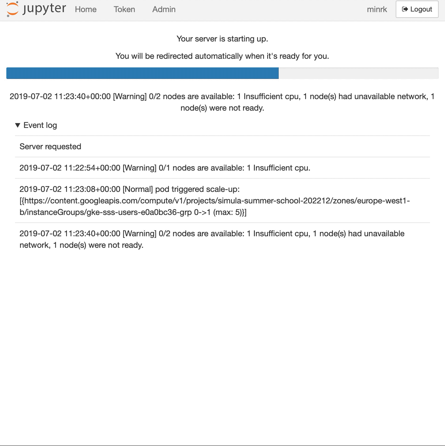 Expose k8s events to users via the log · Issue #886 · jupyterhub/binderhub · GitHub