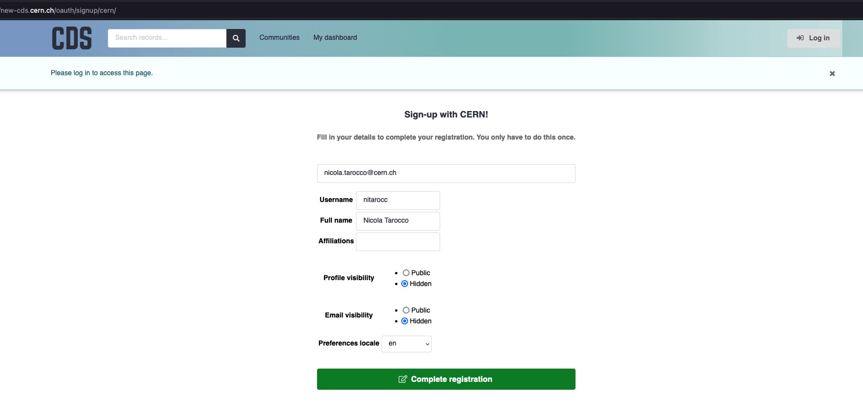 Cds Rdm Fix Custom Registration Form · Issue 61 · Cerndocumentservercds Rdm · Github