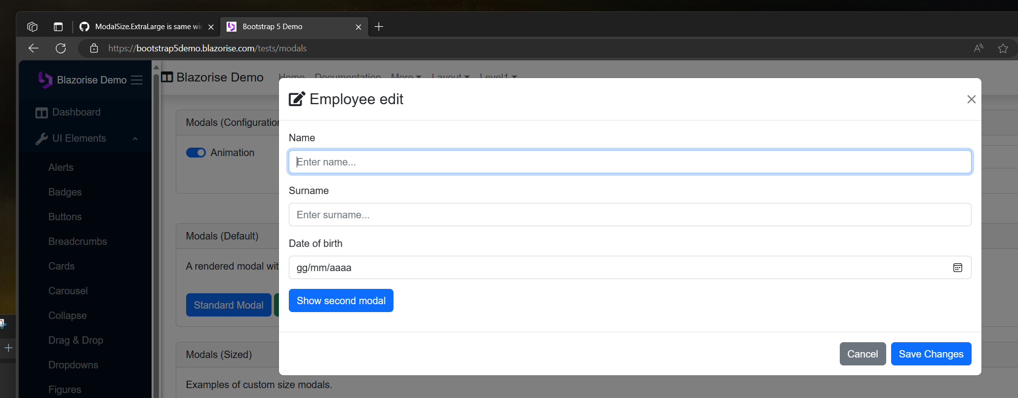 ModalSize.ExtraLarge is same width as Large using Material provider · Issue #2745 · Megabit ...