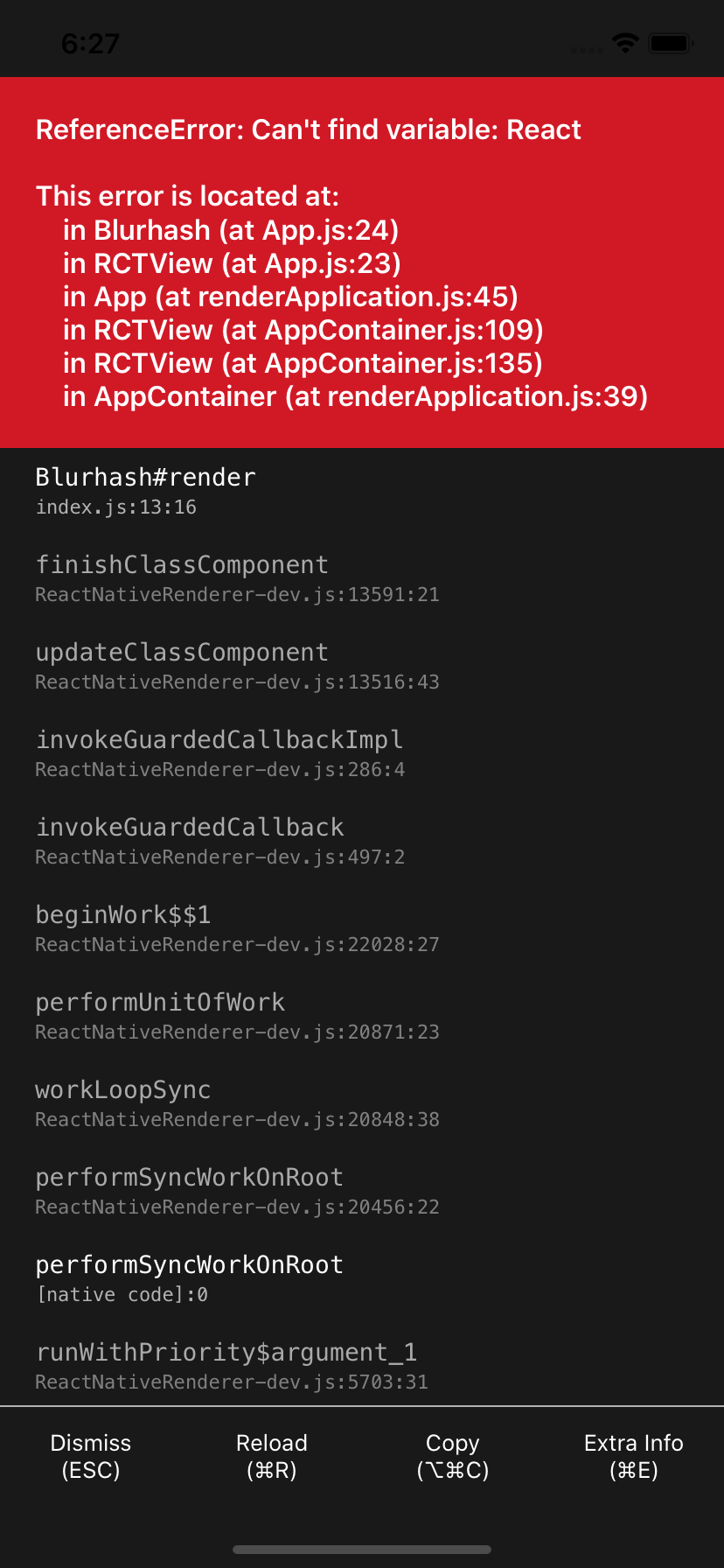 Error in custom Native UI Module: ReferenceError: Can't find variable ...
