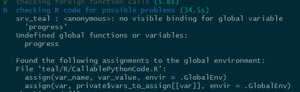 Investigate the note in R CMD check · Issue #392 · insightsengineering/teal · GitHub