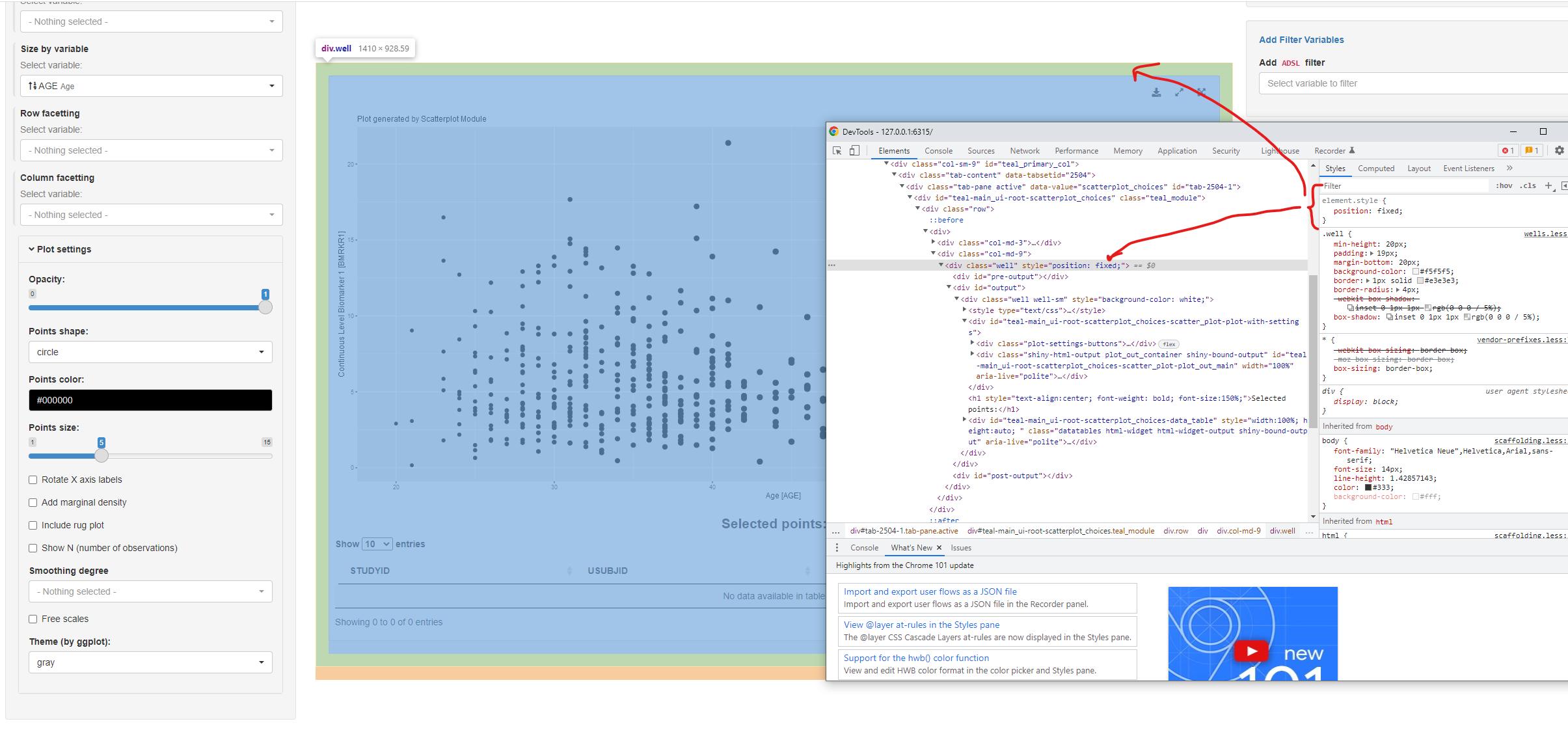 Preserve output middle column while scrolling through encoding or filters · Issue #28 ...