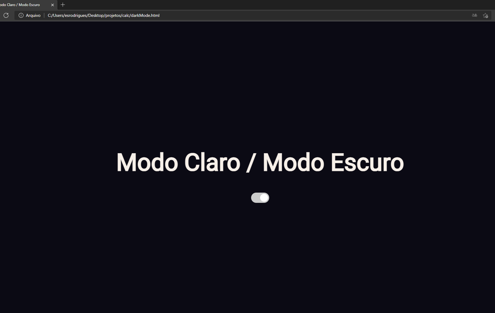 GitHub - esrodrigues01/dark-mode: Código fonte em HTML e CSS para ...