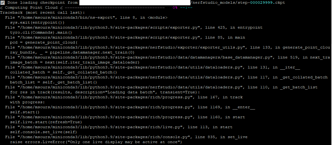 Export point cloud error with large data: "only one live display may be active at once" · Issue ...