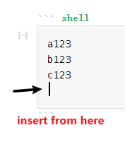 Copying data from Excel to the code block of Marktext, and then pasting it before the newline ...