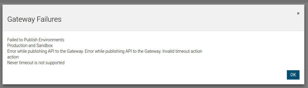 Remove the "Never timeout" action of the "Connection Timeout" part within the "Advanced Endpoint ...